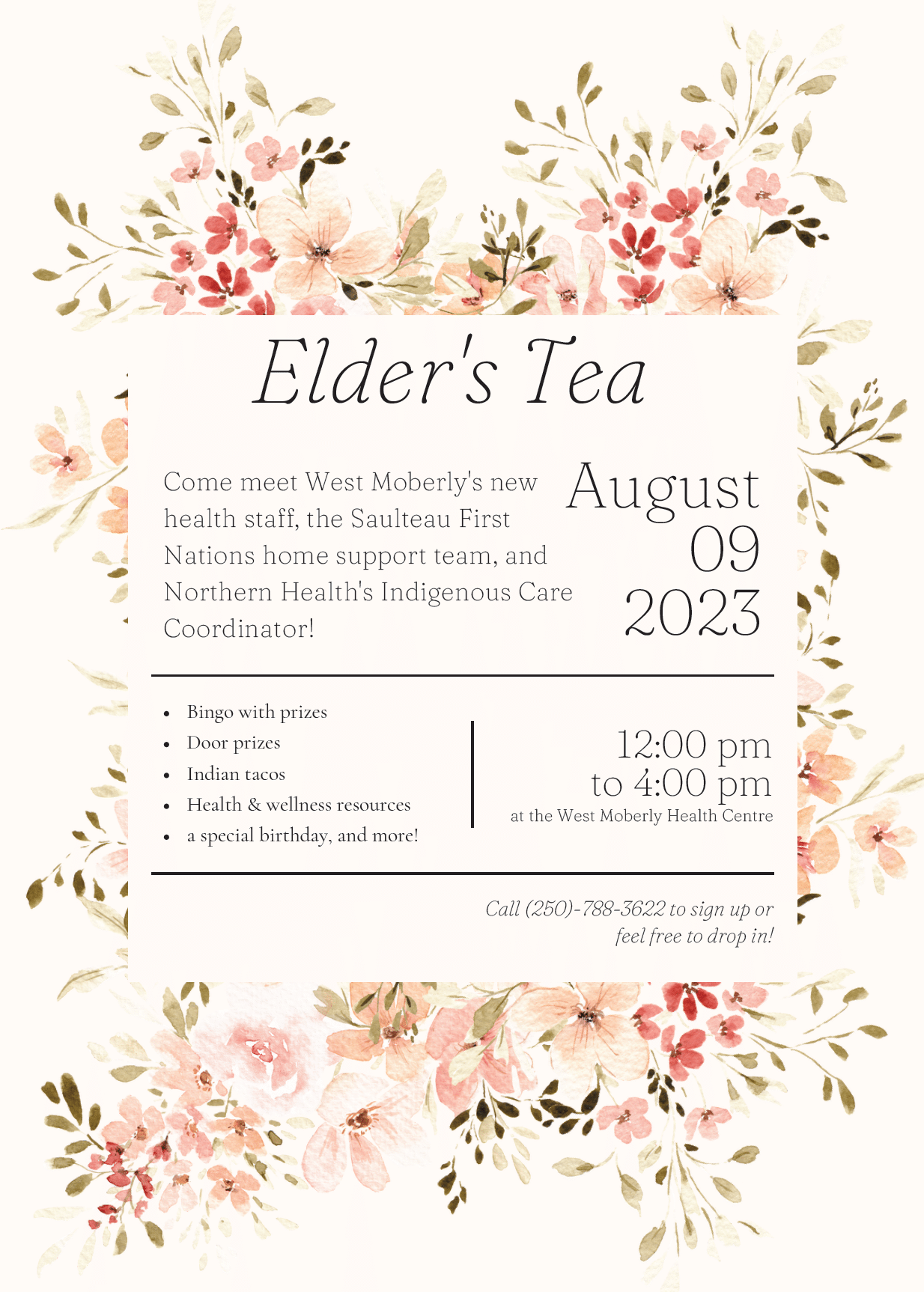 Elder's Tea - West Moberly First Nations