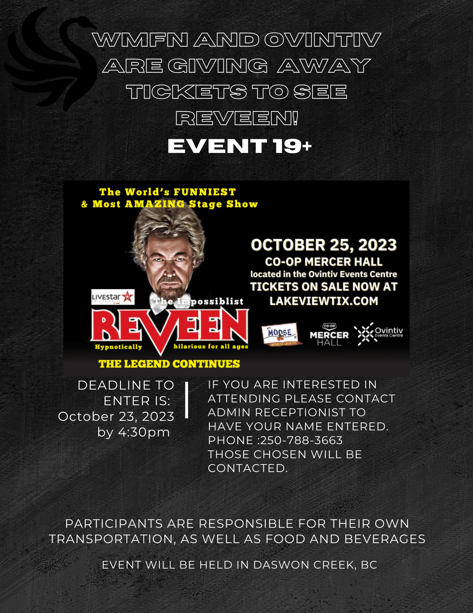 Reveen Ticket Giveaway - West Moberly First Nations