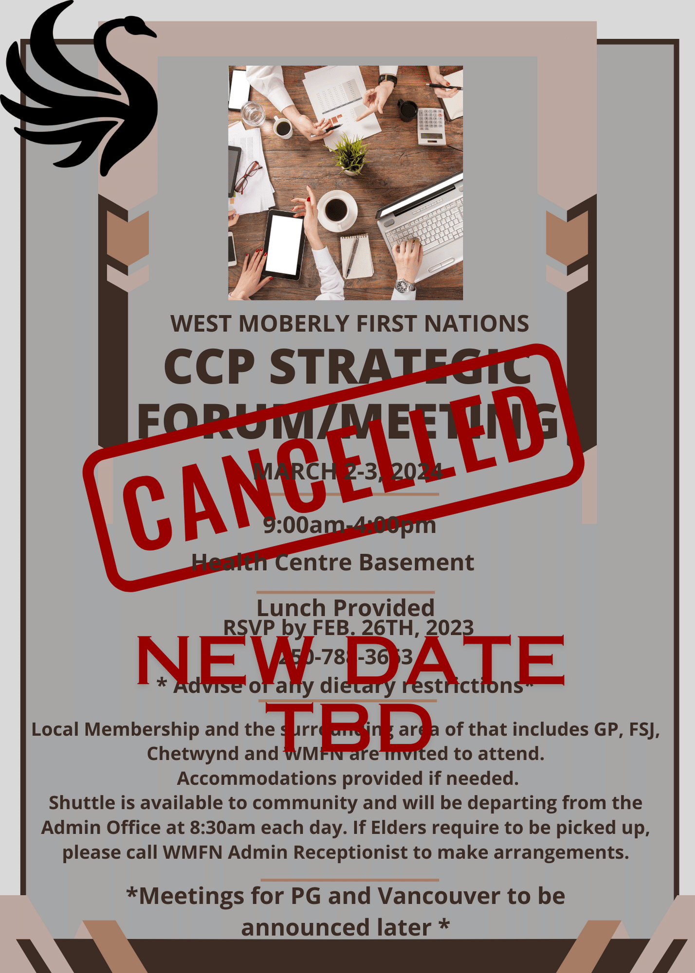 CCP Meeting Cancelled - West Moberly First Nations