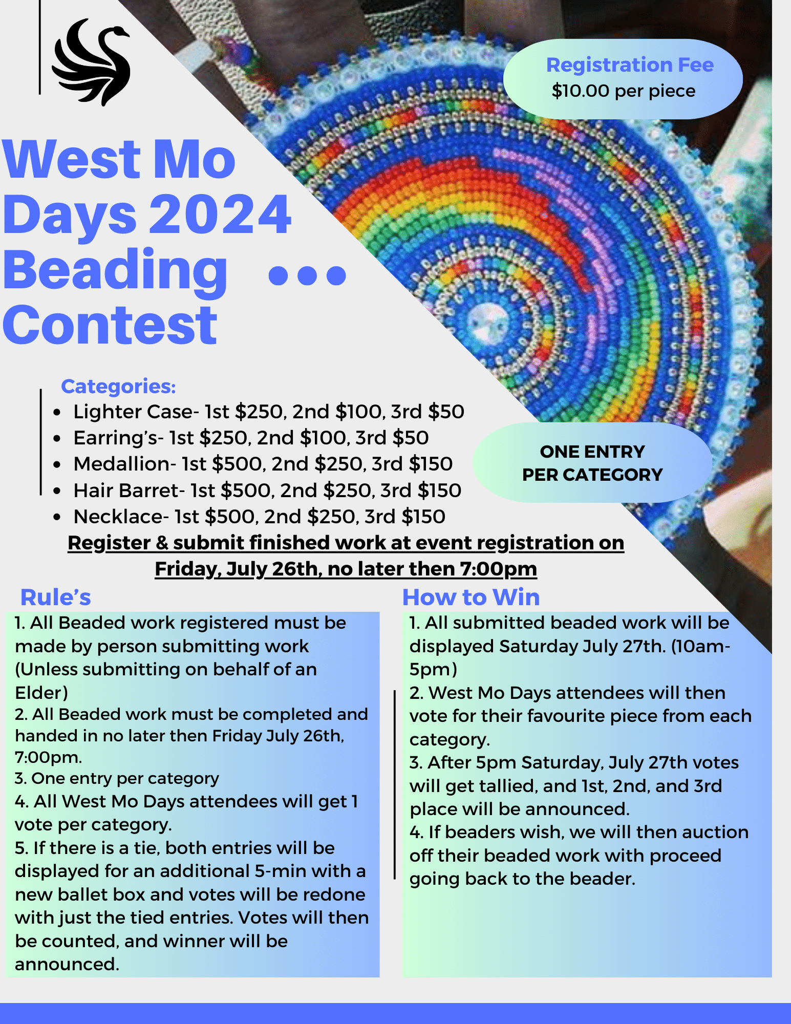 West Mo Days 2024 Beading Contest - West Moberly First Nations