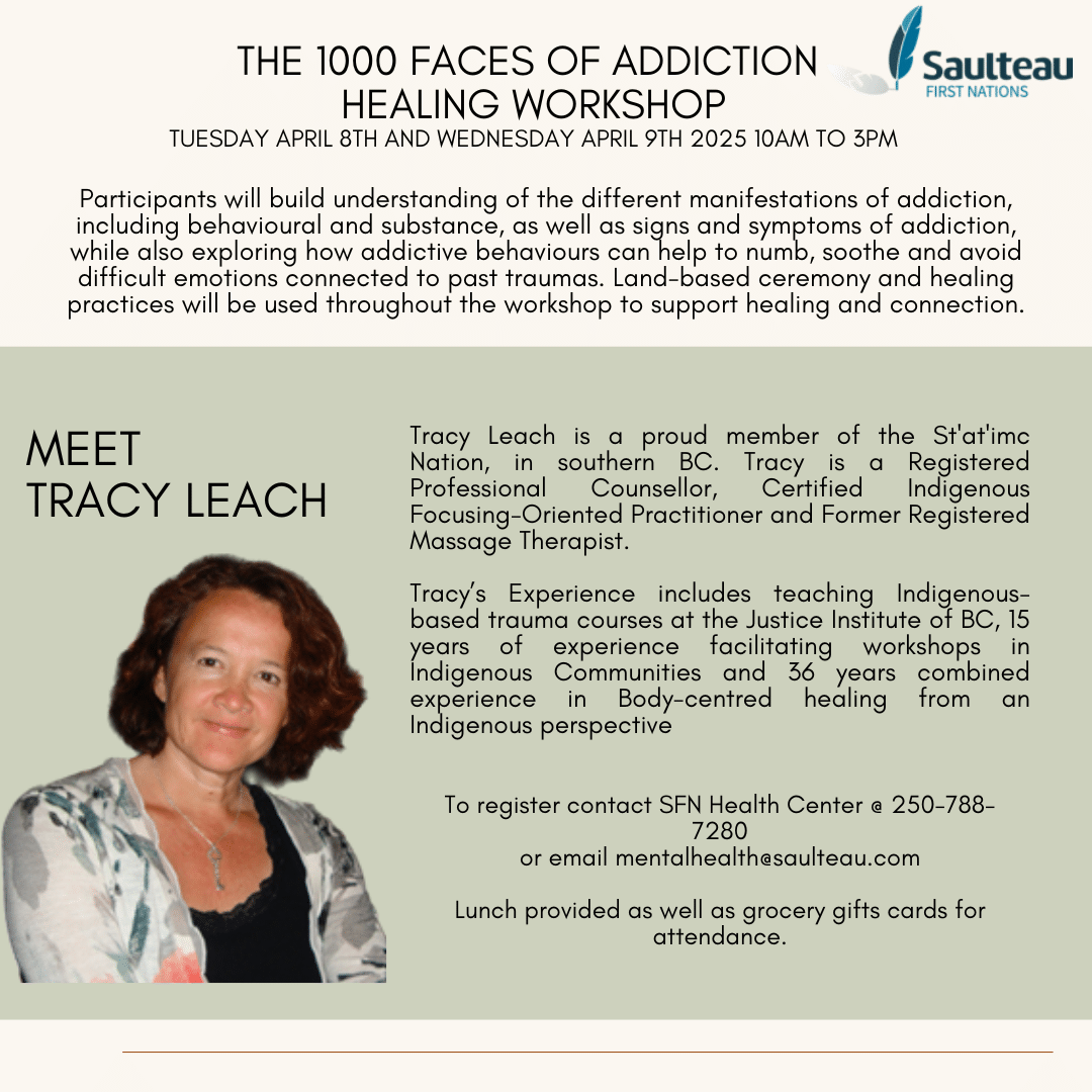 The 1000 Faces of Addiction Healing Workshop - West Moberly First Nations