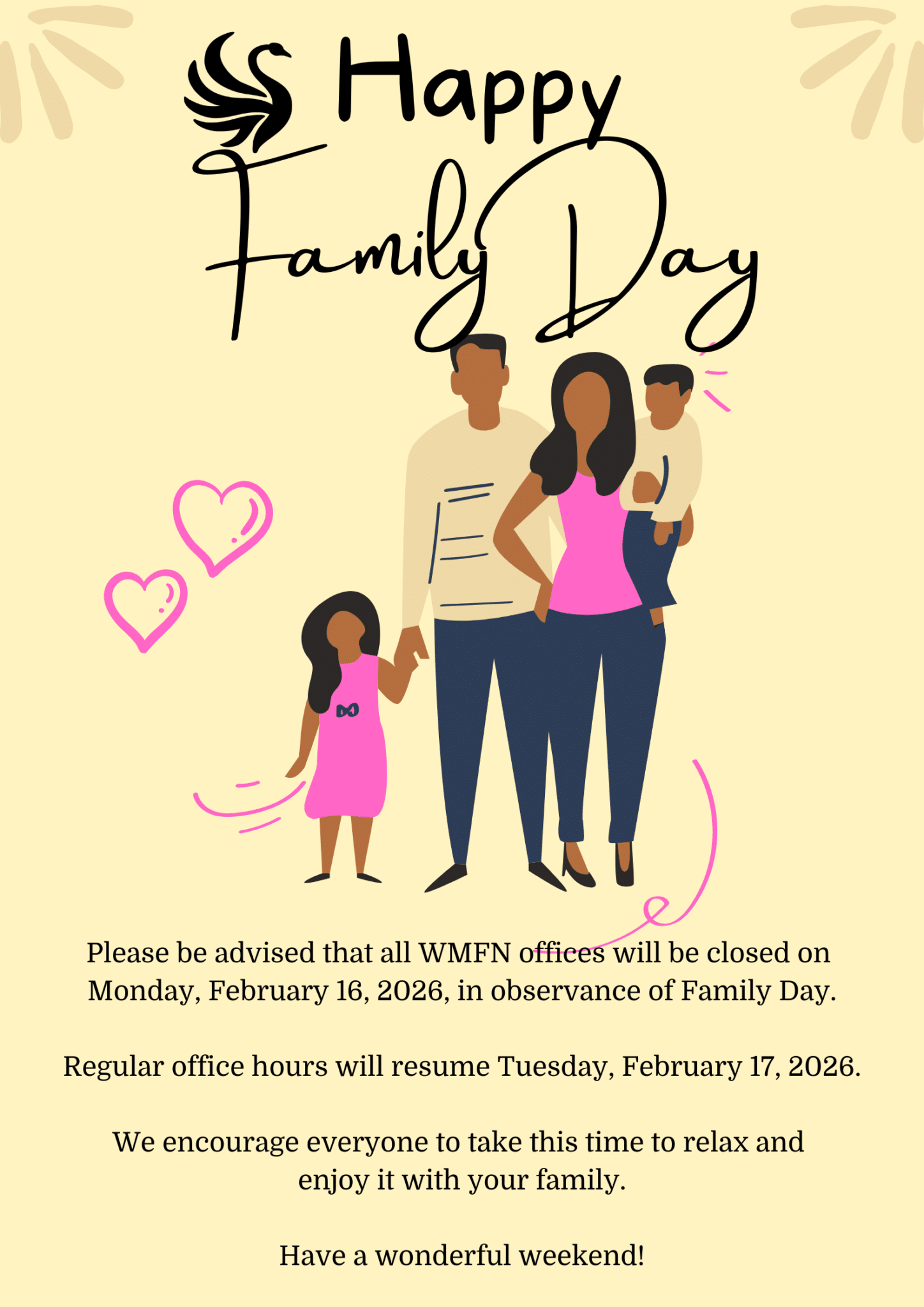Notice of Office Closure for Family Day - West Moberly First Nations